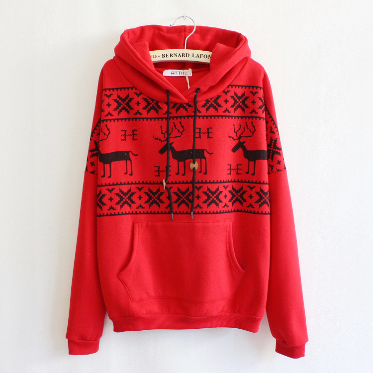 A 091110 Fawn Hooded Fleece Sweater on Luulla